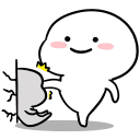 Small white face - Telegram Sticker - English
