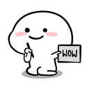 Small white face - Telegram Sticker - English