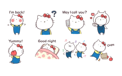 Hello Kitty - Telegram Sticker - English